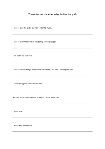 Translation Practice / Simple tenses | Teaching Resources