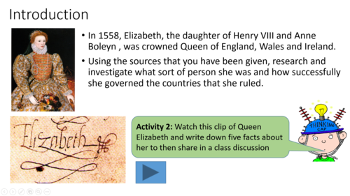 Source Investigation: Queen Elizabeth I 1558 - 1603 | Teaching Resources
