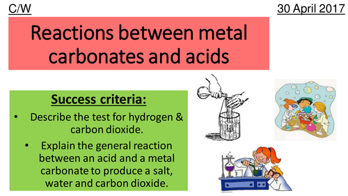 9-1 Edexcel CC8 Acids, Metals and metal carbonates lesson | Teaching ...