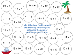 Number bonds to 20 maze | Teaching Resources