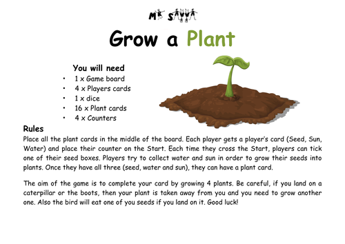 Grow a Plant - Board Game | Teaching Resources