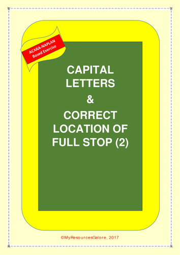 Capital Letters & Correct Location of Full stop (2) | Teaching Resources
