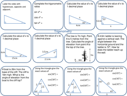 GCSE Foundation revision mat trigonometry and trig ratios | Teaching ...