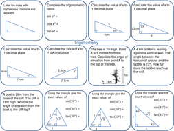 GCSE Foundation revision mat trigonometry and trig ratios | Teaching ...