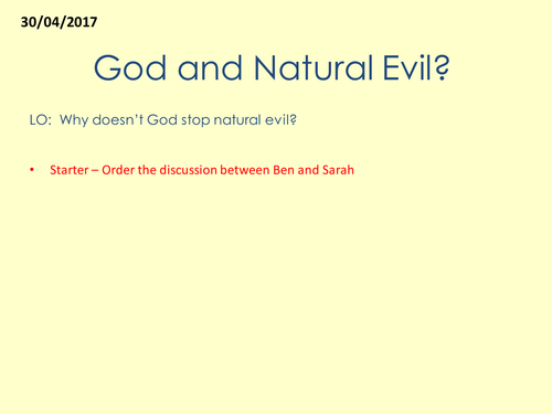Problem of Evil Year 7 KS3 UNIT Scheme of Work | Teaching Resources