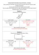 Clumsy Clive On Perimeter, Area and Volume | Teaching Resources