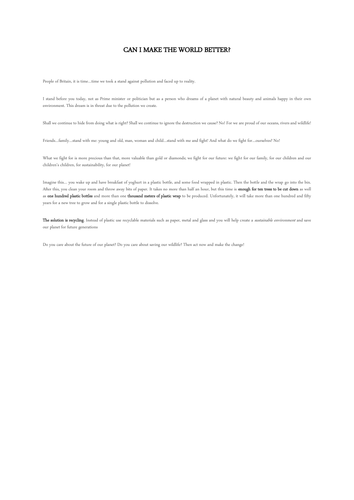 Persuasive writing - Key Stage 2 Context - Plastic pollution in our ...