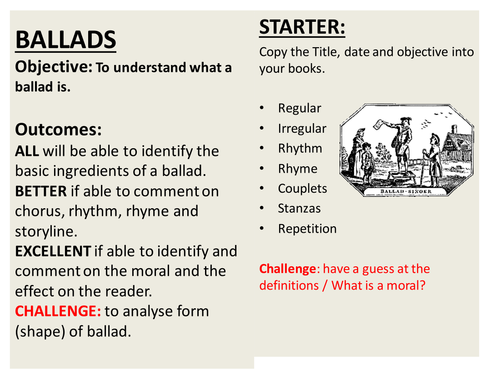 An Introduction to Ballads / Poetry | Teaching Resources