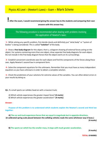 Dynamics – Newton’s laws of motion | Teaching Resources