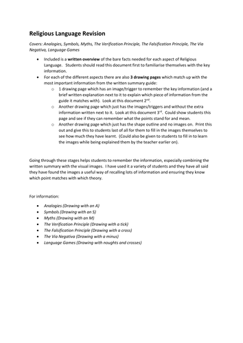 Religious Language Revision - Topic Overview and Activities | Teaching ...