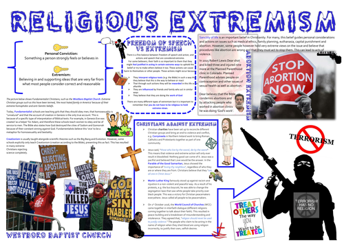 WJEC Eduqas Human Rights: Religious Extremism Learning Mat Information ...