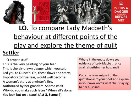 Macbeth Revision AQA New Spec - Lady Macbeth Changes/Guilt | Teaching Resources