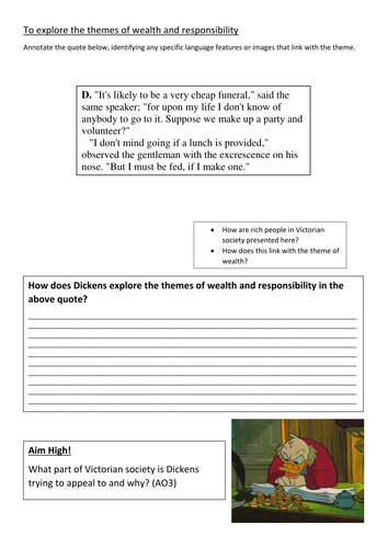 A Christmas Carol - Wealth And Responsibility AQA New Spec | Teaching ...