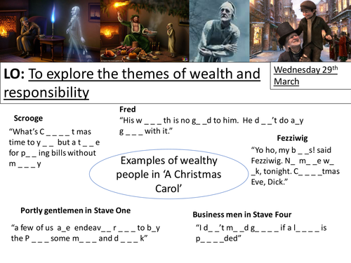 A Christmas Carol - Wealth And Responsibility AQA New Spec | Teaching ...