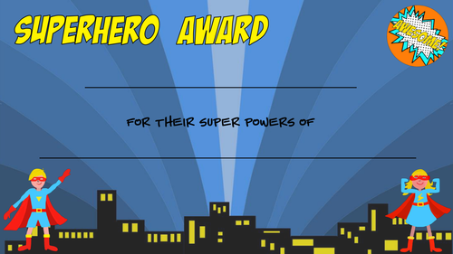 Superhero Award Certificates - generic | Teaching Resources