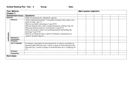 Millions Guided Reading & Comprehension for Y6, 7, 8. | Teaching Resources