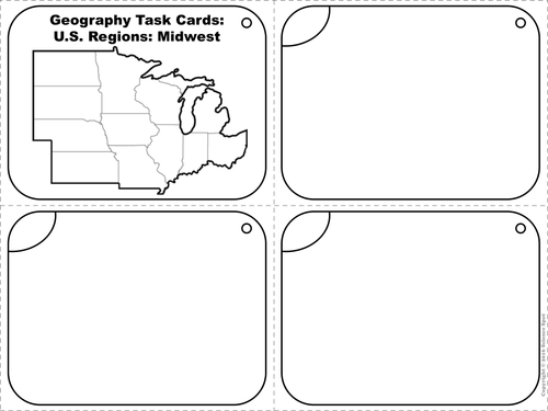 US Geography Task Cards: Midwest Region of the United States | Teaching ...
