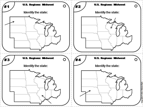 US Geography Task Cards: Midwest Region of the United States | Teaching ...