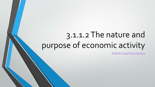AQA A Level Economics 3.1.1.2 The nature and purpose of economic ...