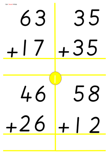 Chimney Sums (2 digits + 2 digits - carrying within 100 | Teaching ...