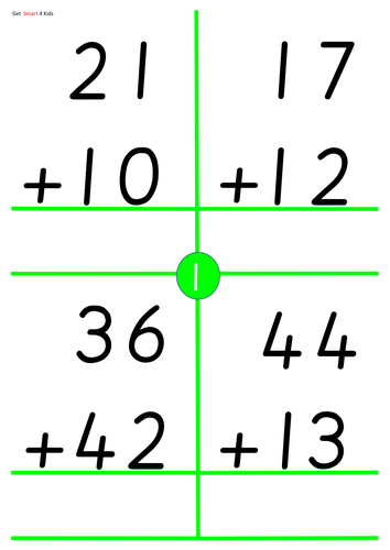Chimney Sums (2 digits + 2 digits - no carrying within 100) | Teaching ...