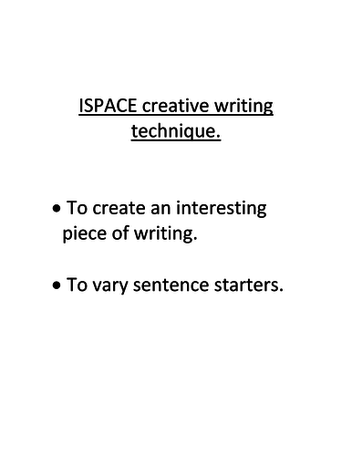 ISPACE Narrative/horror writing tool which allows pupils to vary their ...