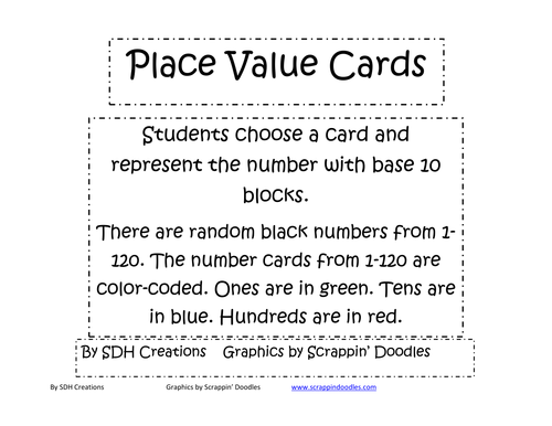 Place Value Cards for Representing Numbers to 120 | Teaching Resources