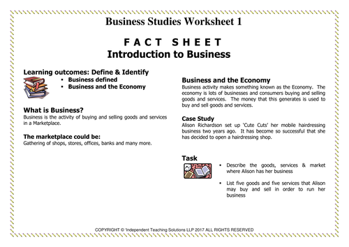 GCSE Business - Work-Sheet and Fact-Sheet Bundle (Editable) with ...