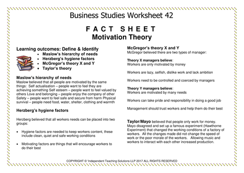 GCSE Business - Work-Sheet and Fact-Sheet Bundle (Editable) with ...