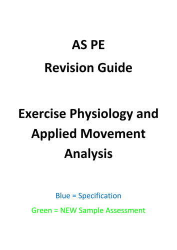 AS PE Edexcel NEW SPEC - Revision Booklet - Exercise Physiology ...