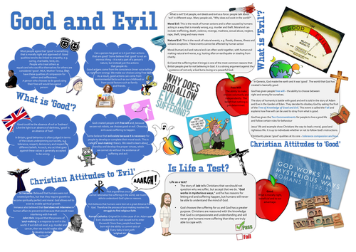 WJEC Eduqas Good and Evil Learning Mat Revision Sheet | Teaching Resources