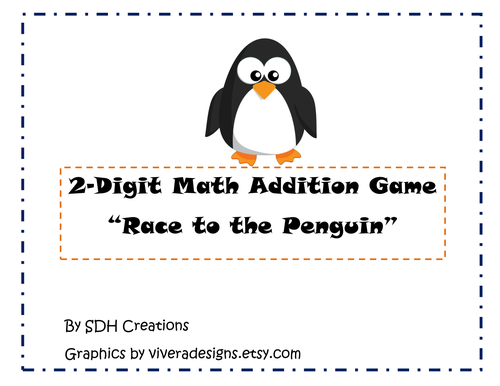 2-Digit Addition Game: Penguin Themed | Teaching Resources
