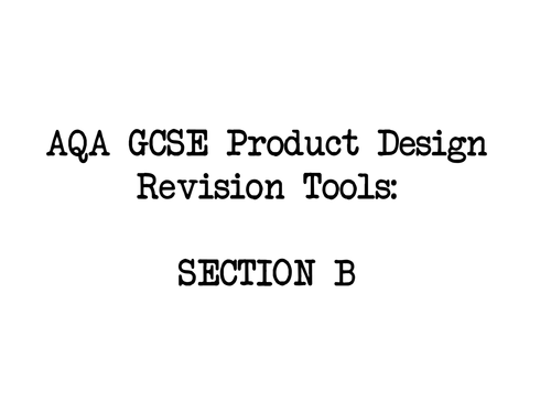 Product Design AQA GCSE Revision Sheets | Teaching Resources