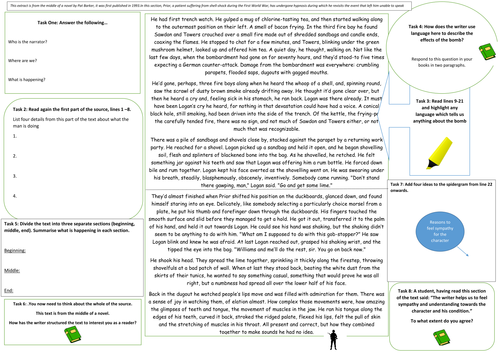 AQA Language Paper 1 Reading Section Student Friendly Learning Mat ...