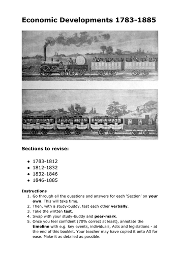 REVISION: Economic Developments 1783-1885 Industrialisation and the ...