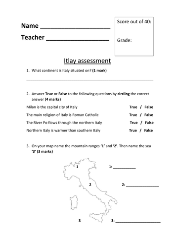 Italy – KS3 SoW with New 1-9 GCSE elements incorporated | Teaching ...