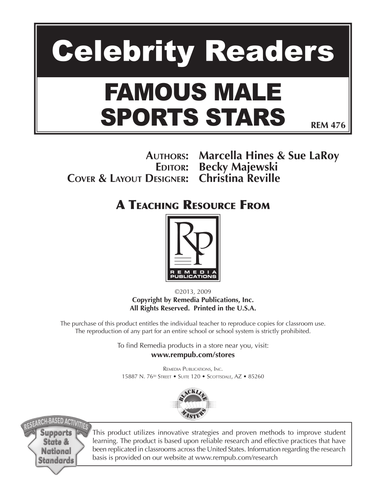 Celebrity Readers: Famous Male Athletes | Teaching Resources