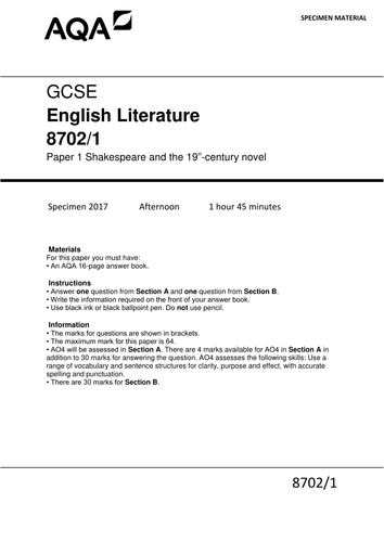 Romeo and Juliet Revision for GCSE- AQA English Literature | Teaching ...