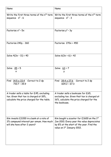 Maths GCSE Revision - Kagan Rally Coach | Teaching Resources
