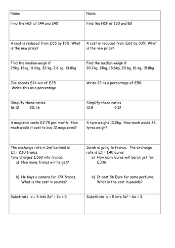 Maths GCSE Revision - Kagan Rally Coach | Teaching Resources