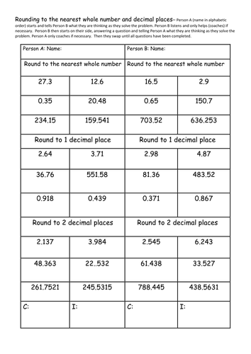 Rounding (10,100,1000),(1dp,2dp) - Rally Coach Kagan | Teaching Resources