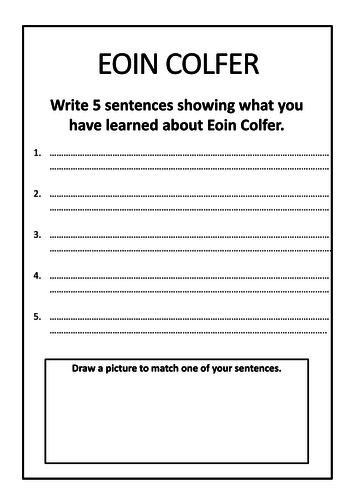 EOIN COLFER TEACHING AND DISPLAY RESOURCES ENGLISH READING KS2 AUTHOR ...