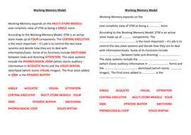 Working Memory Model Activities & Evaluation | Teaching Resources