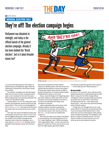 "The election campaign begins!" - General Election 2017 news article ...