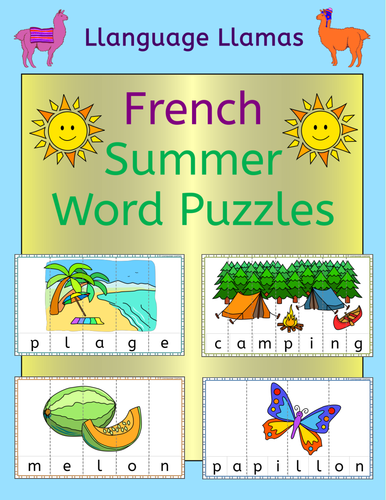 French Summer Word Puzzles | Teaching Resources
