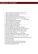 Macbeth Quiz | Teaching Resources