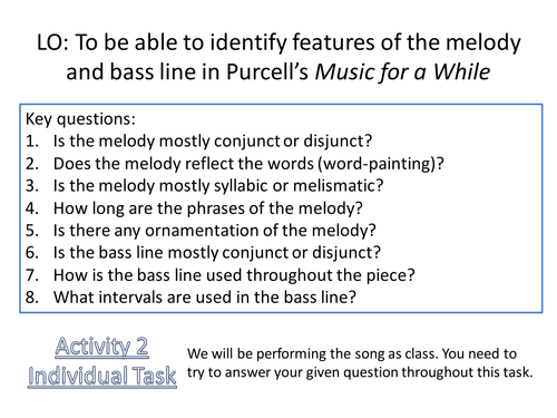 Edexcel GCSE Music (9-1) Purcell | Teaching Resources