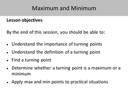 Finding Turning Points using Calculus Differentiation (max and min ...