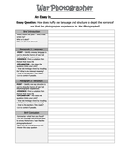 War Photographer - Carol Ann Duffy | Teaching Resources