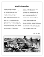 War Photographer - Carol Ann Duffy | Teaching Resources